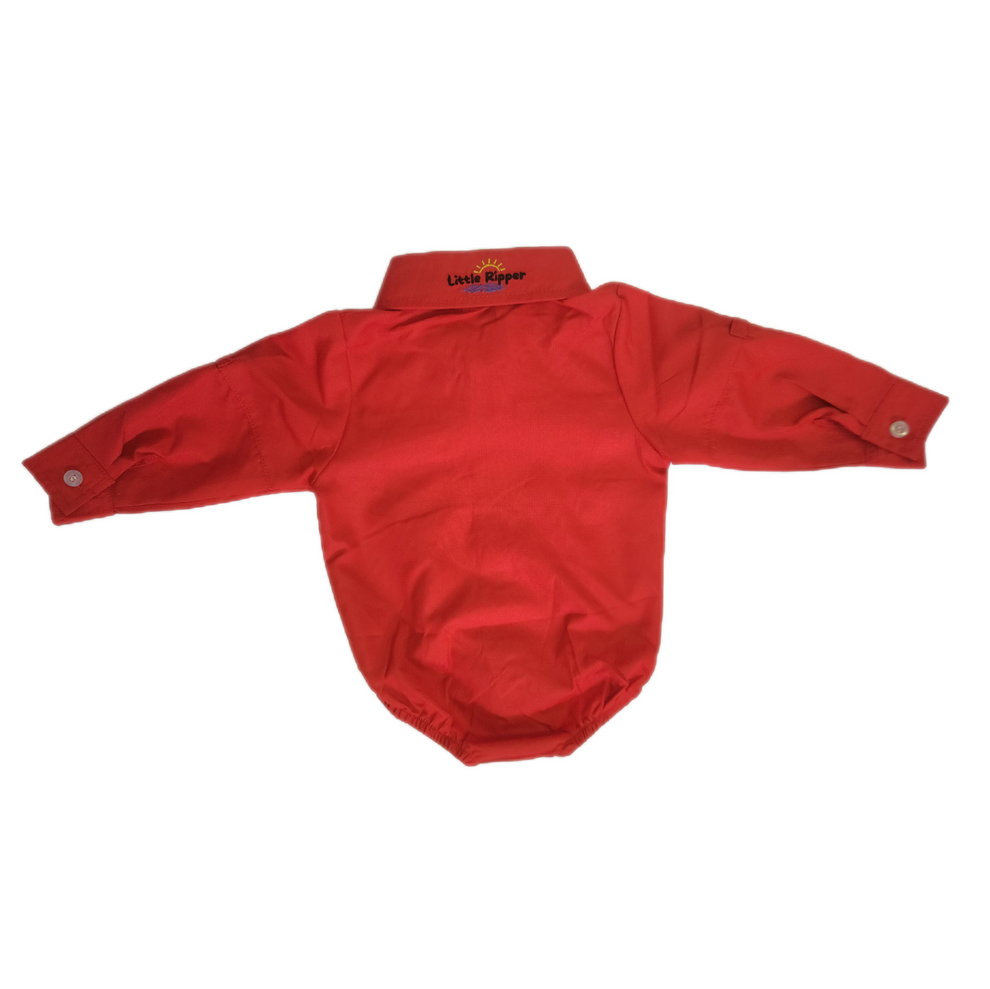Red Outdoor Button Up Onesie – Little Ripper Apparel
