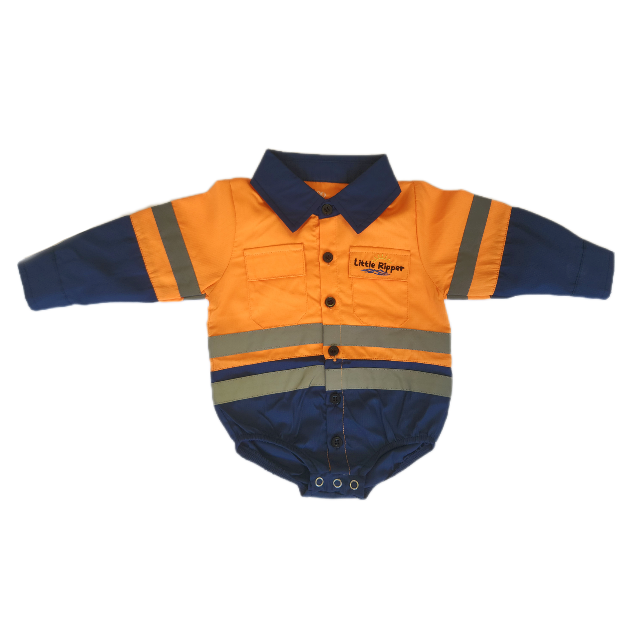 Orange High Vis Button Up Onesie – Little Ripper Apparel